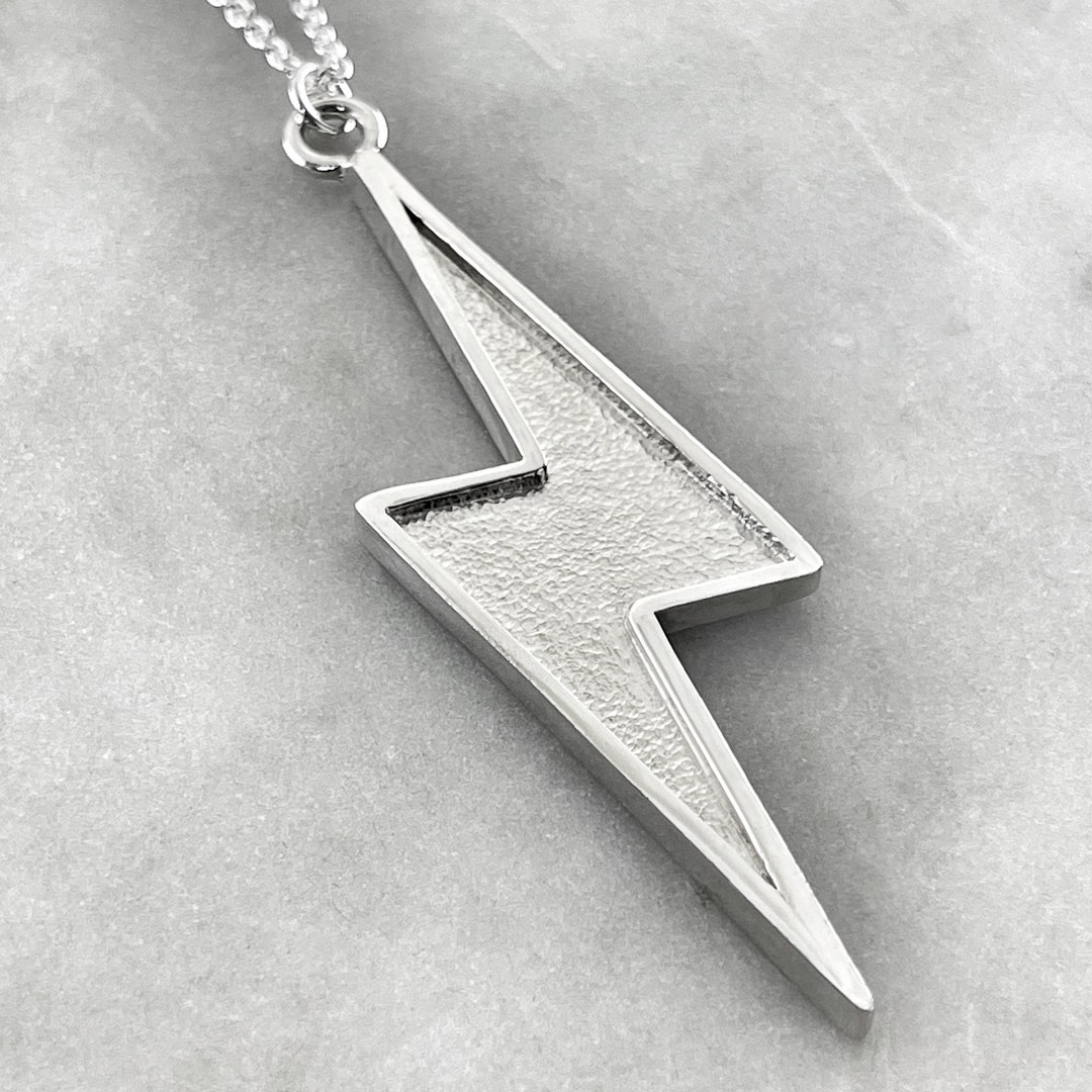 Lightning Necklace, Large Lightning Bolt, All Genders Jewelry, David ...