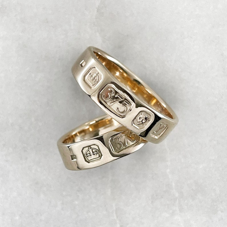 9k Solid Gold Hallmark Ring, London Assay, Made to Order - Etsy UK