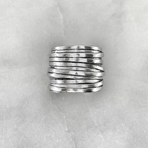 Wide Silver Ring - Etsy