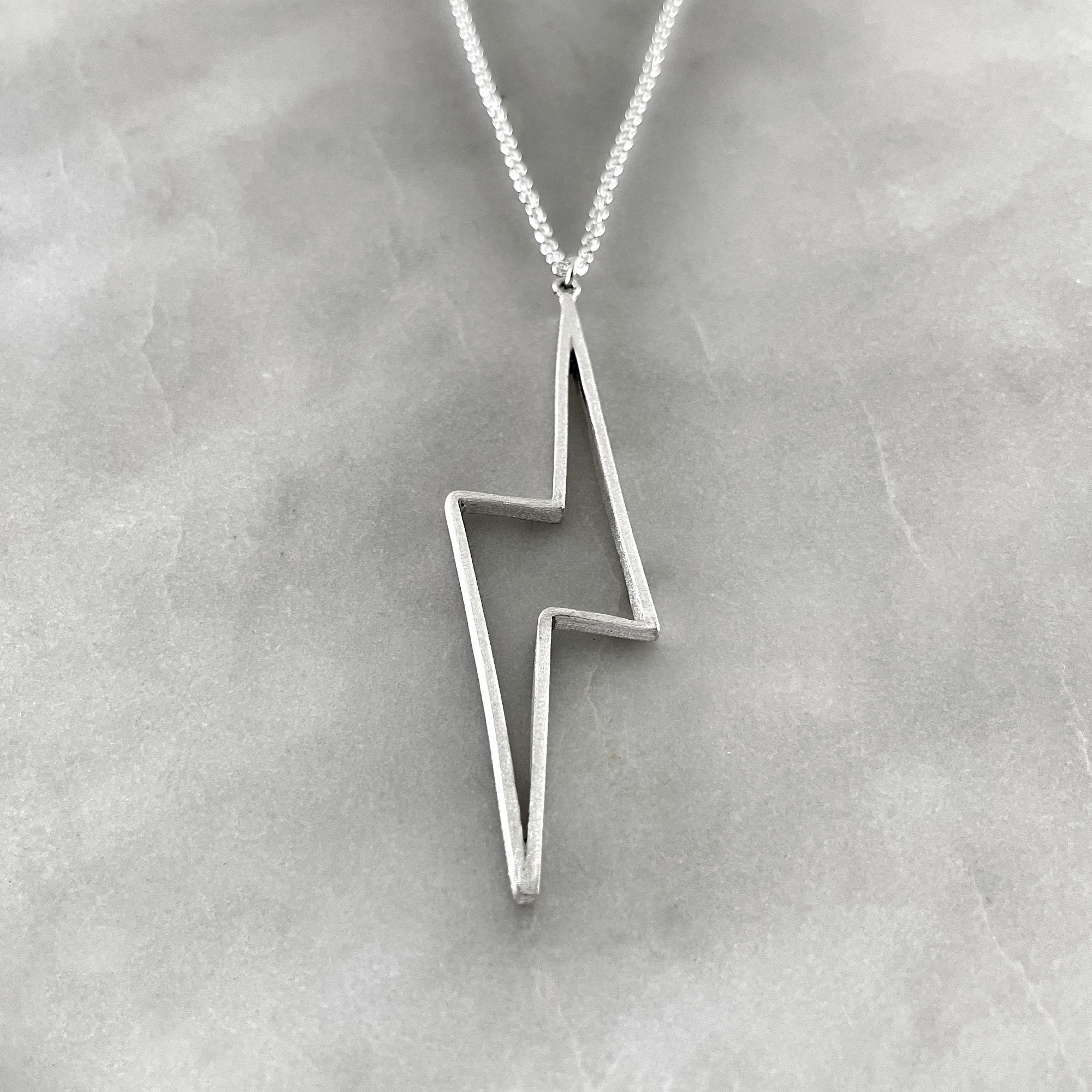 Lightning Flash Silver Necklace - Etsy