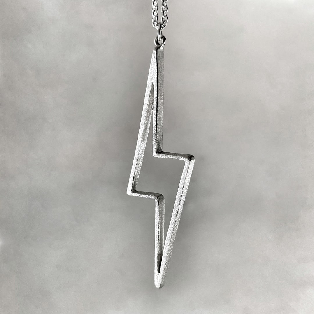 Lightning Flash Silver Necklace - Etsy