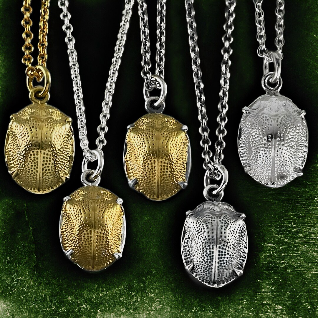 Scarab Beetle Pendant Necklace, Egyptian Scarab, Gold Scarab Necklace ...