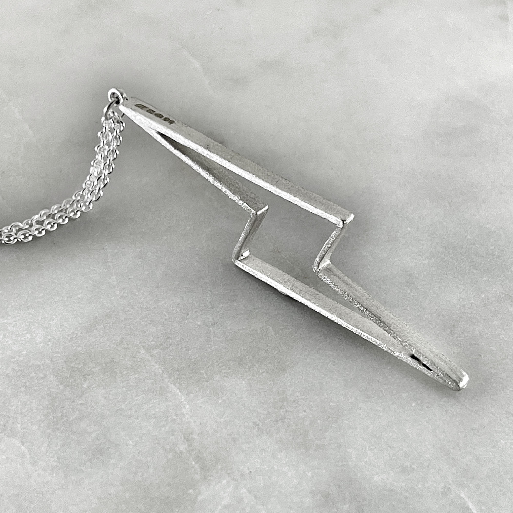Lightning Flash Silver Necklace - Etsy