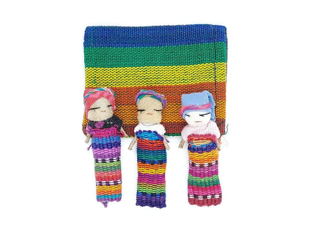 Set of 3 Worry Dolls, Worry Dolls, Trouble Dolls, Muñeca Quitapenas ...