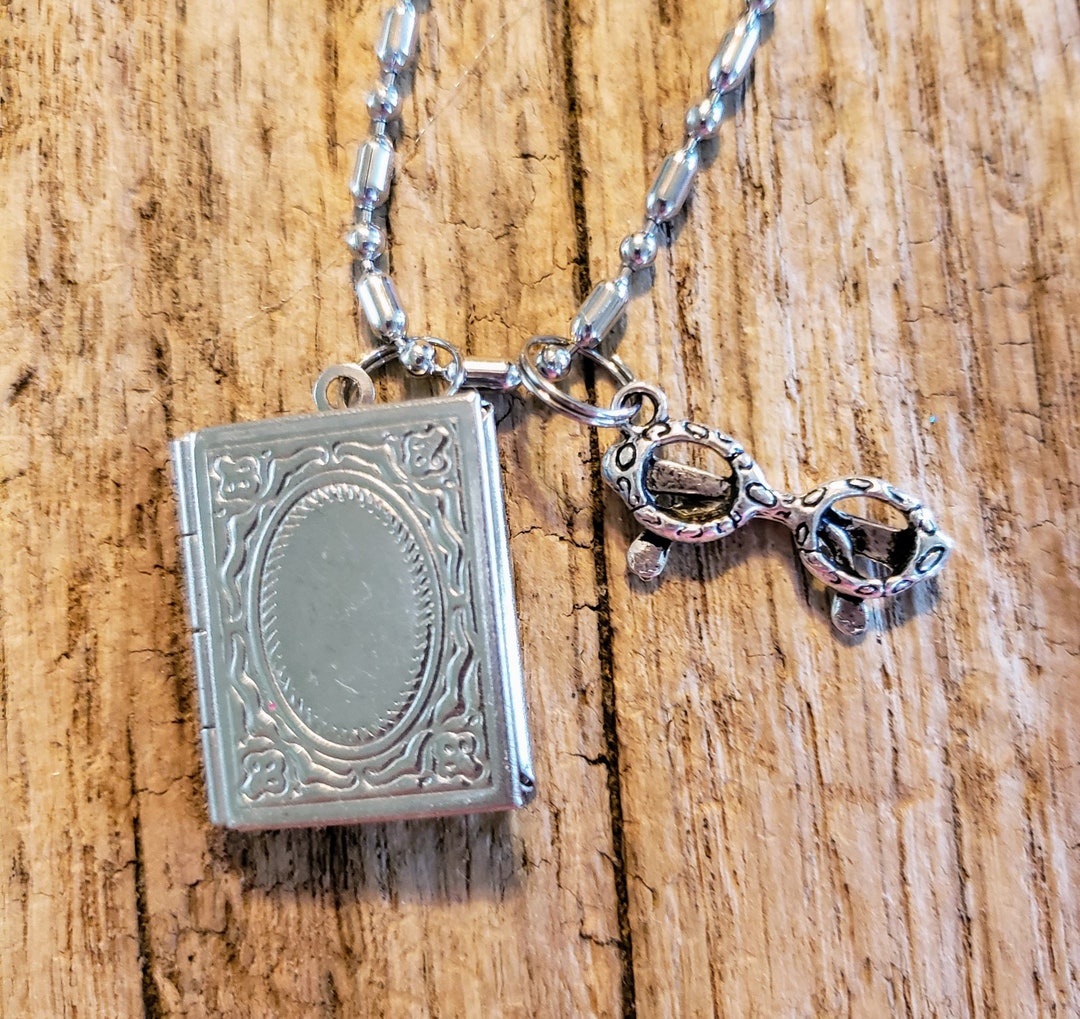 Photo Book Charm Locket With Reading Glasses - Etsy