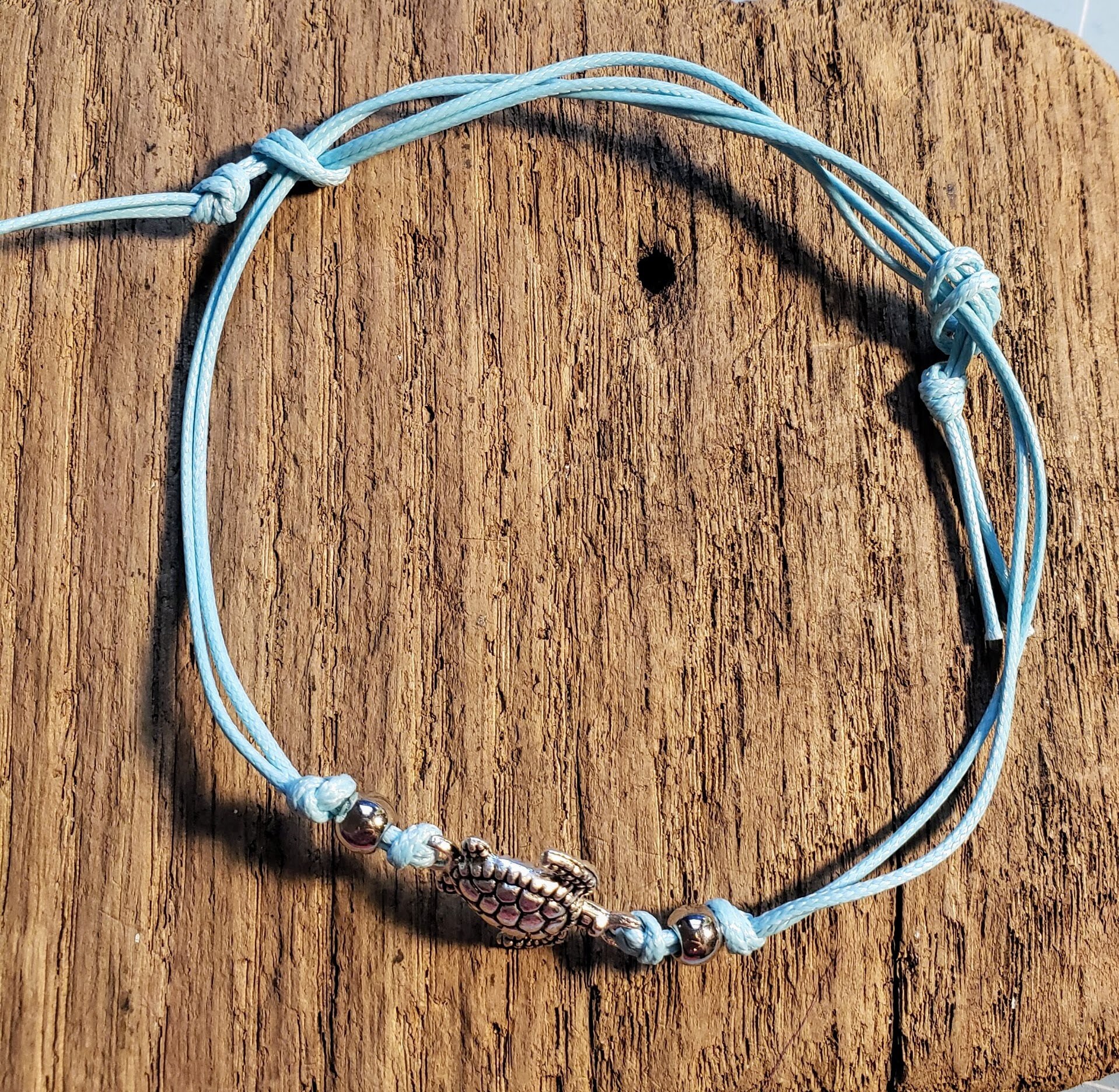 Sea Turtle Anklet Light Blue - Etsy