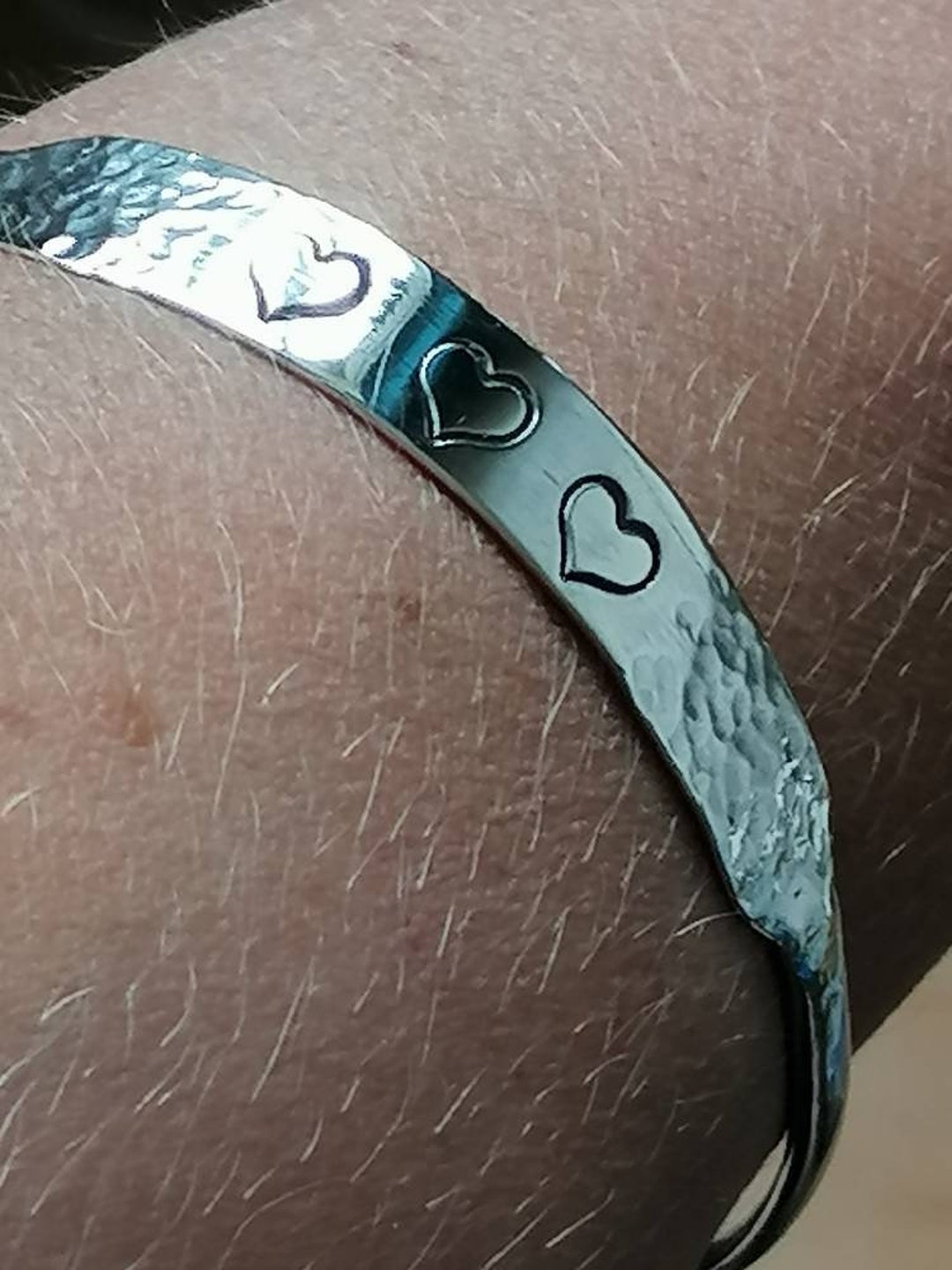 Bracelet en argent avec des cœurs - Etsy France