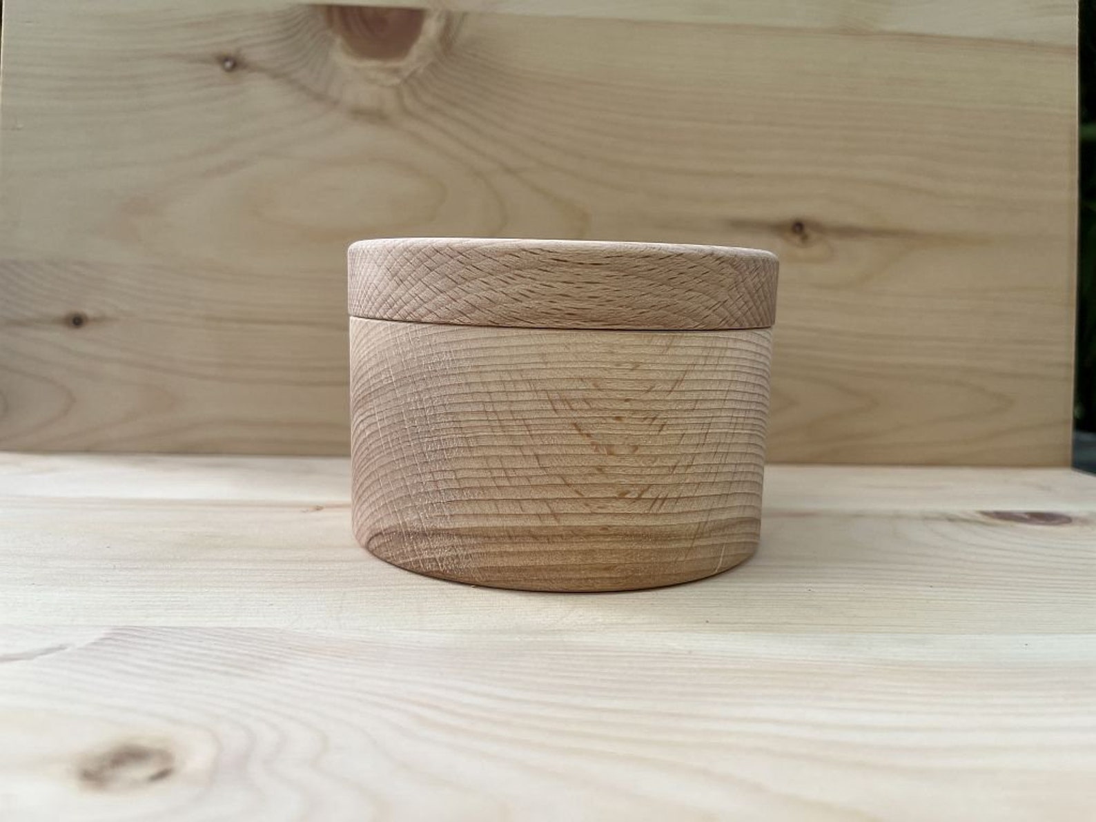 Wooden Salt Box, Beech Wood Salt Box, Salt Box With Pivoting Lid ...
