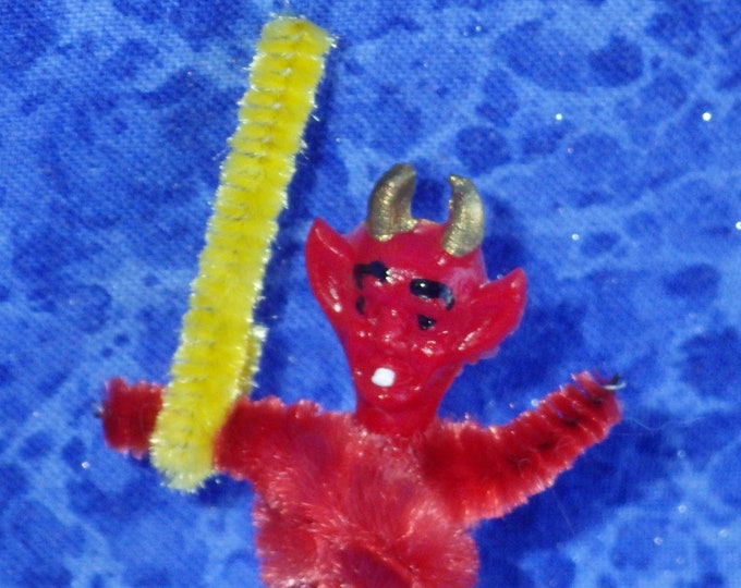 Chenille RED KRAMPUS DEVIL --1-3/4" Tall --made in Austria--vintage ...