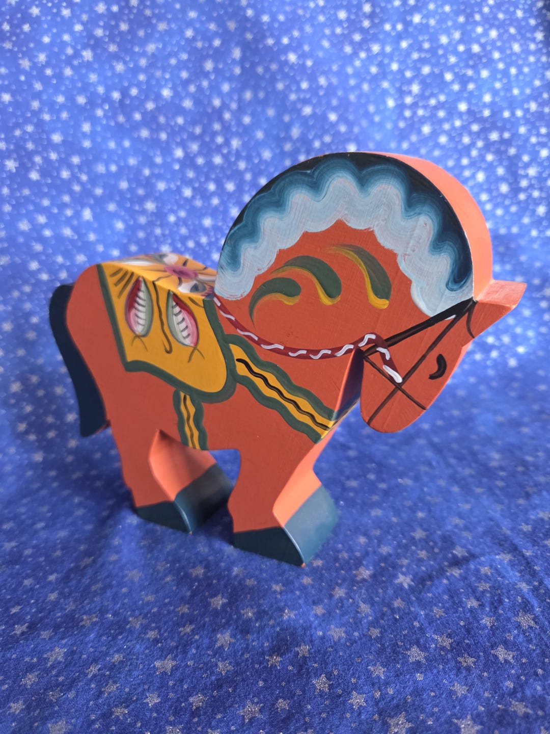 RARE Vtg Sundborn SWEDISH DALA Horse--colorful Unique Horse Designed by ...