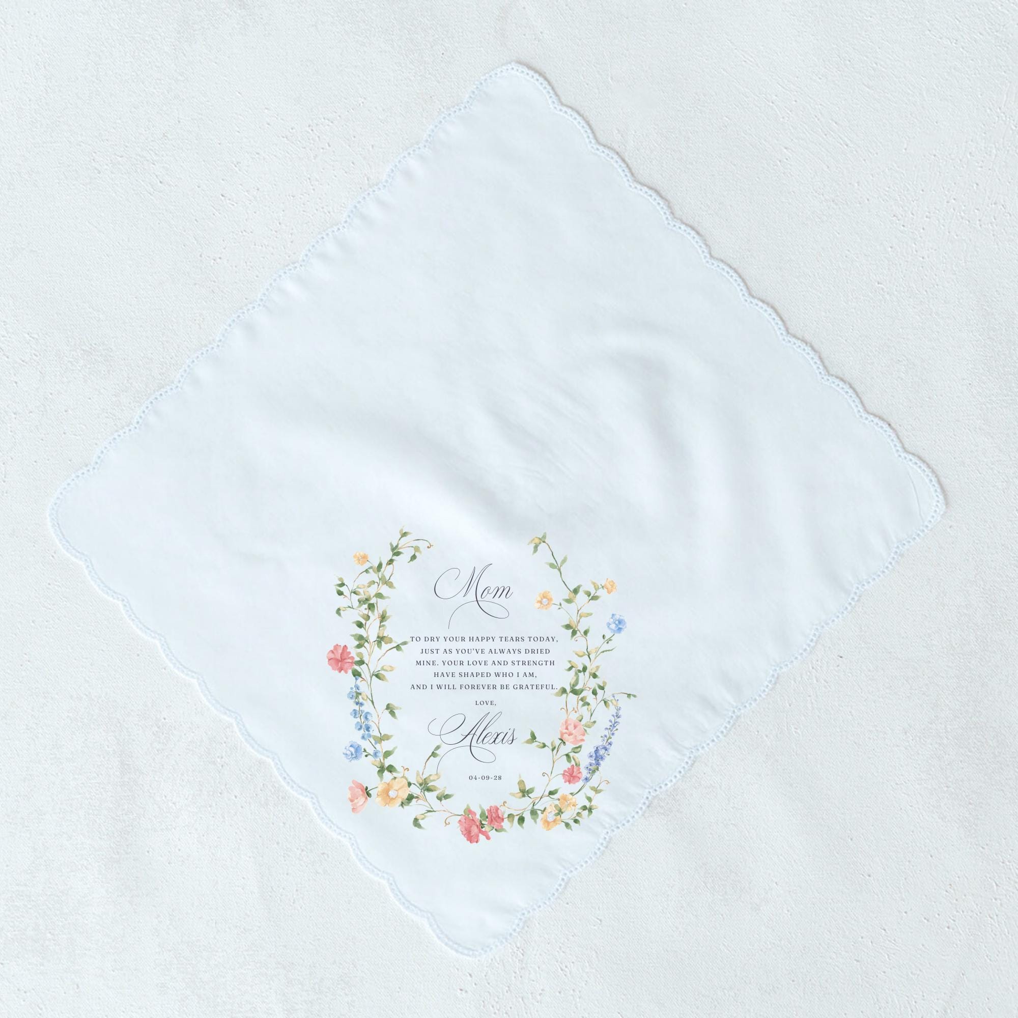 Mother of the Bride Handkerchief, Wedding Day Gift From Daughter ...