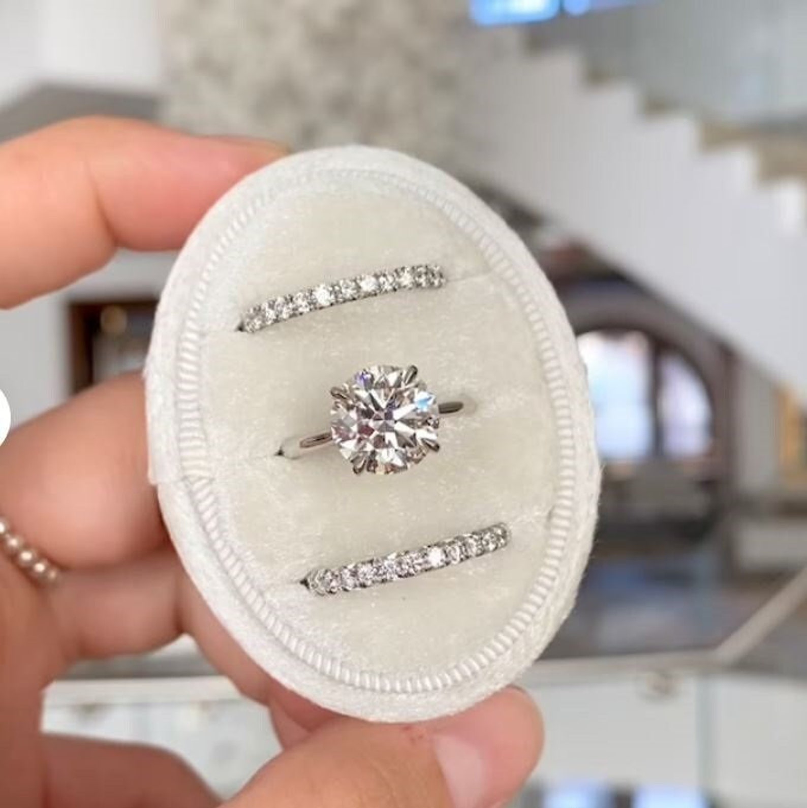 THREE SLOT Ring Box Three Slot Velvet Ring Box Three Slot - Etsy