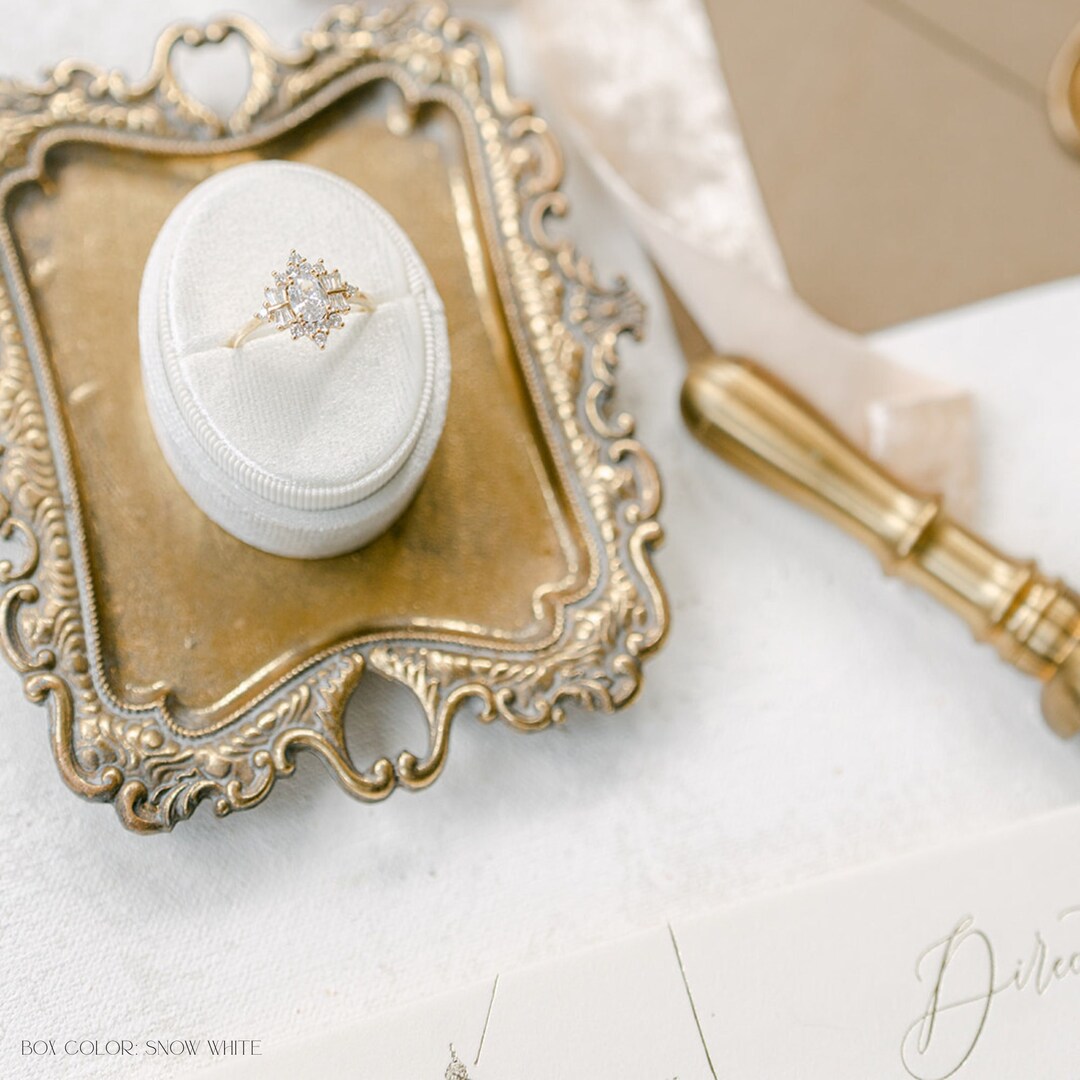 Velvet Ring Box 1 Slot | Custom Wedding Ring Box | Engagement Ring Box ...