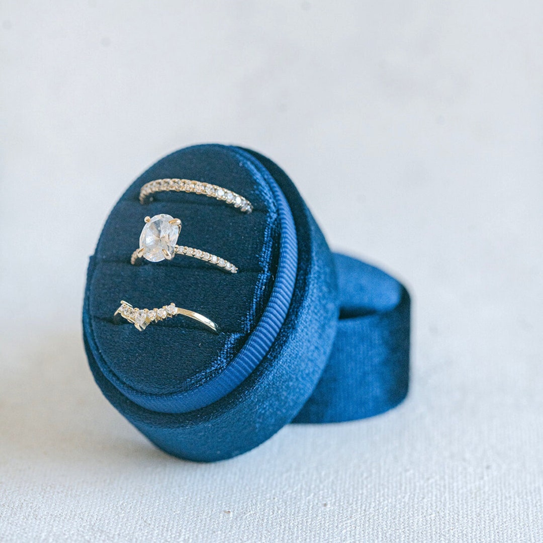 3 Slot Ring Box Wedding Velvet, 3 Slot Custom Wedding Ring Box ...