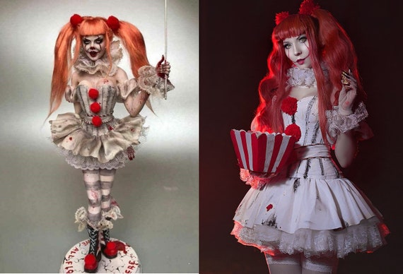 Sexy Girl Pennywise clown IT 2017 cosplay Dress Female Clown | Etsy