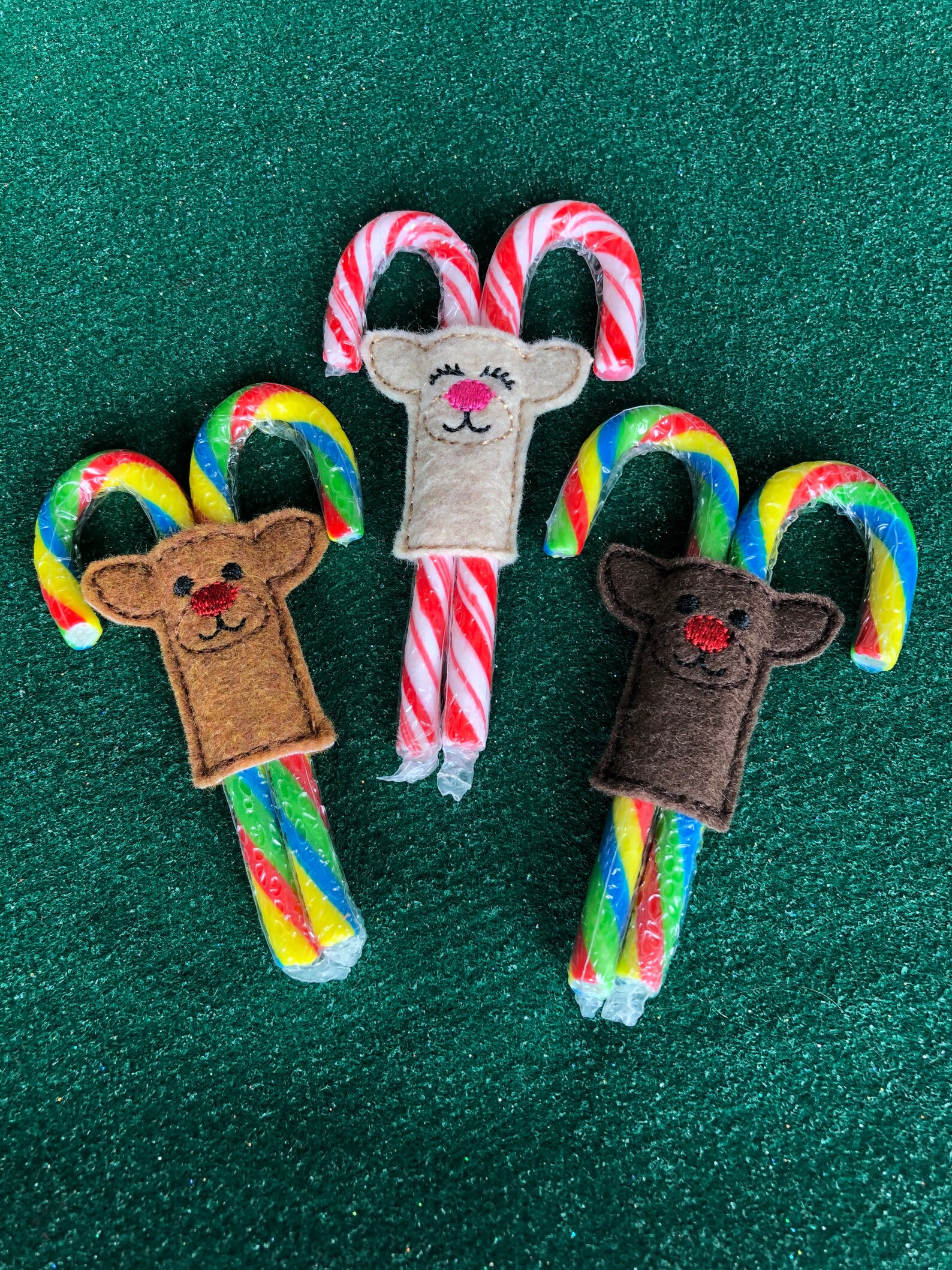 Cute Little Reindeer Candy Cane Holders! Your Choice Boy/girl and Color ...