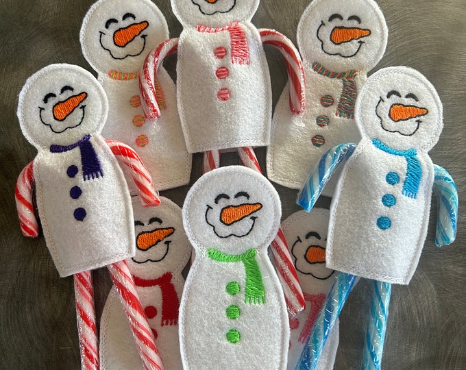 Snowman Candy Cane Holders/set of Two - Etsy