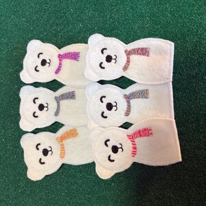 New for 2025! Polar Bear Candy Cane Holder: Handmade Felt Party Favors ...