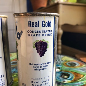Rare Vintage Juice Concentrate Cans - Real Gold - Canco - Beautiful ...