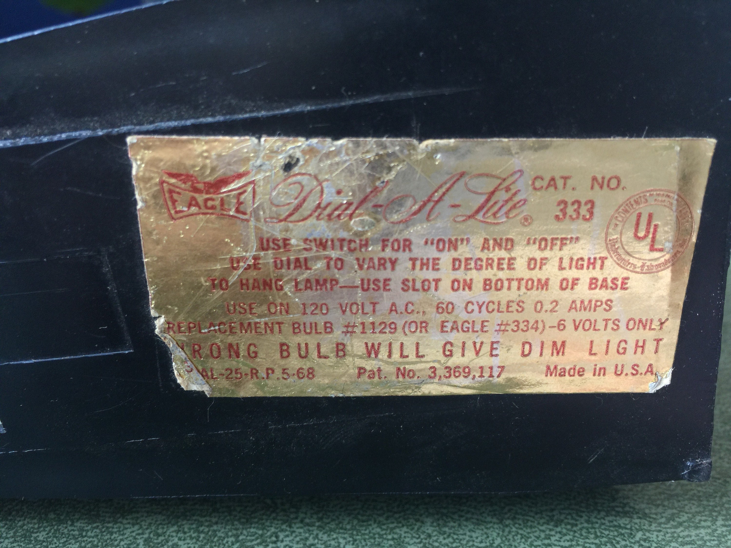 Vintage Eagle Lamp Dial-a-lite Beautiful Condition FREE | Etsy