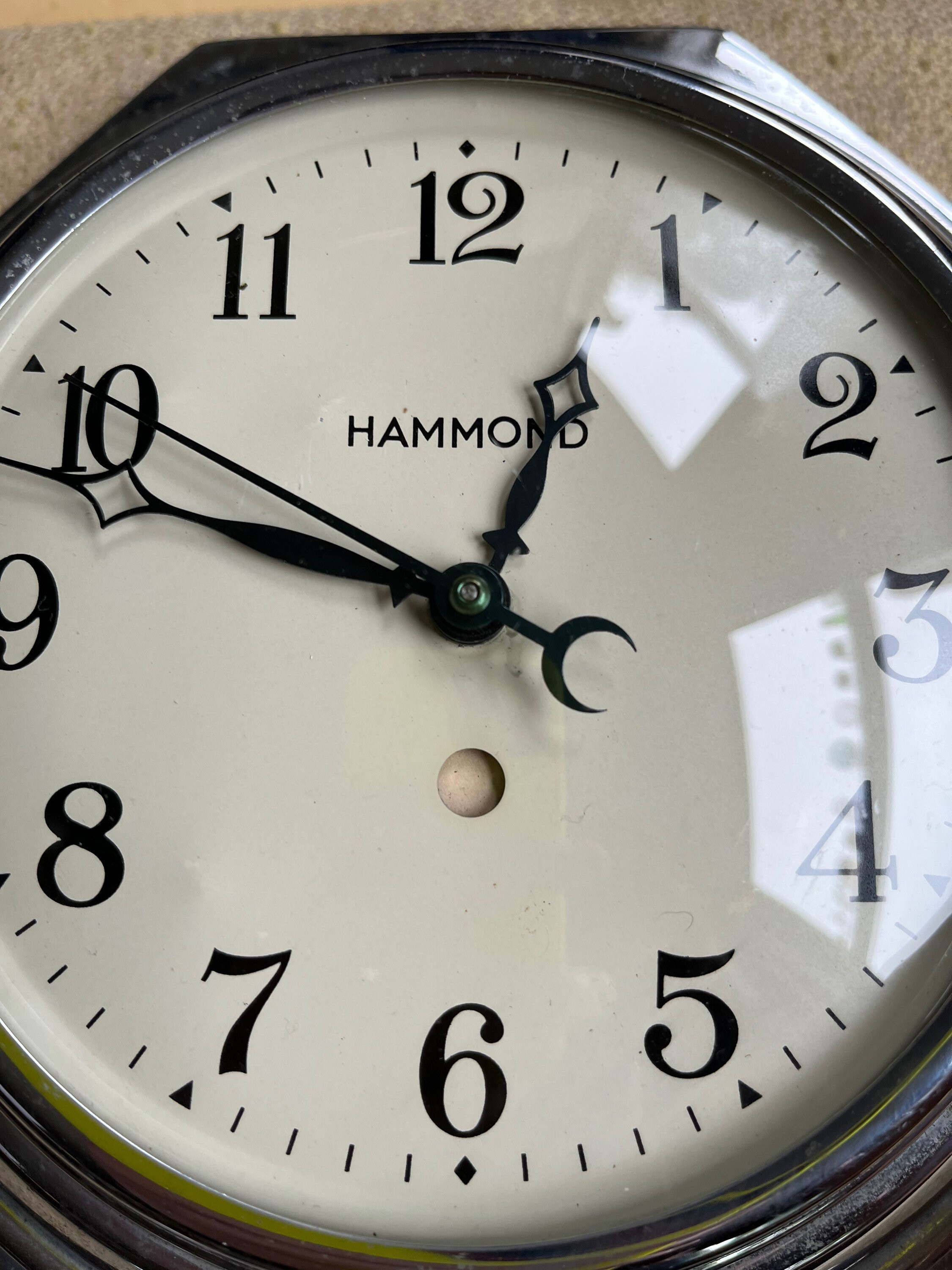 RARE Vintage Hammond Wall Clock Octagonal Metal Spinning | Etsy