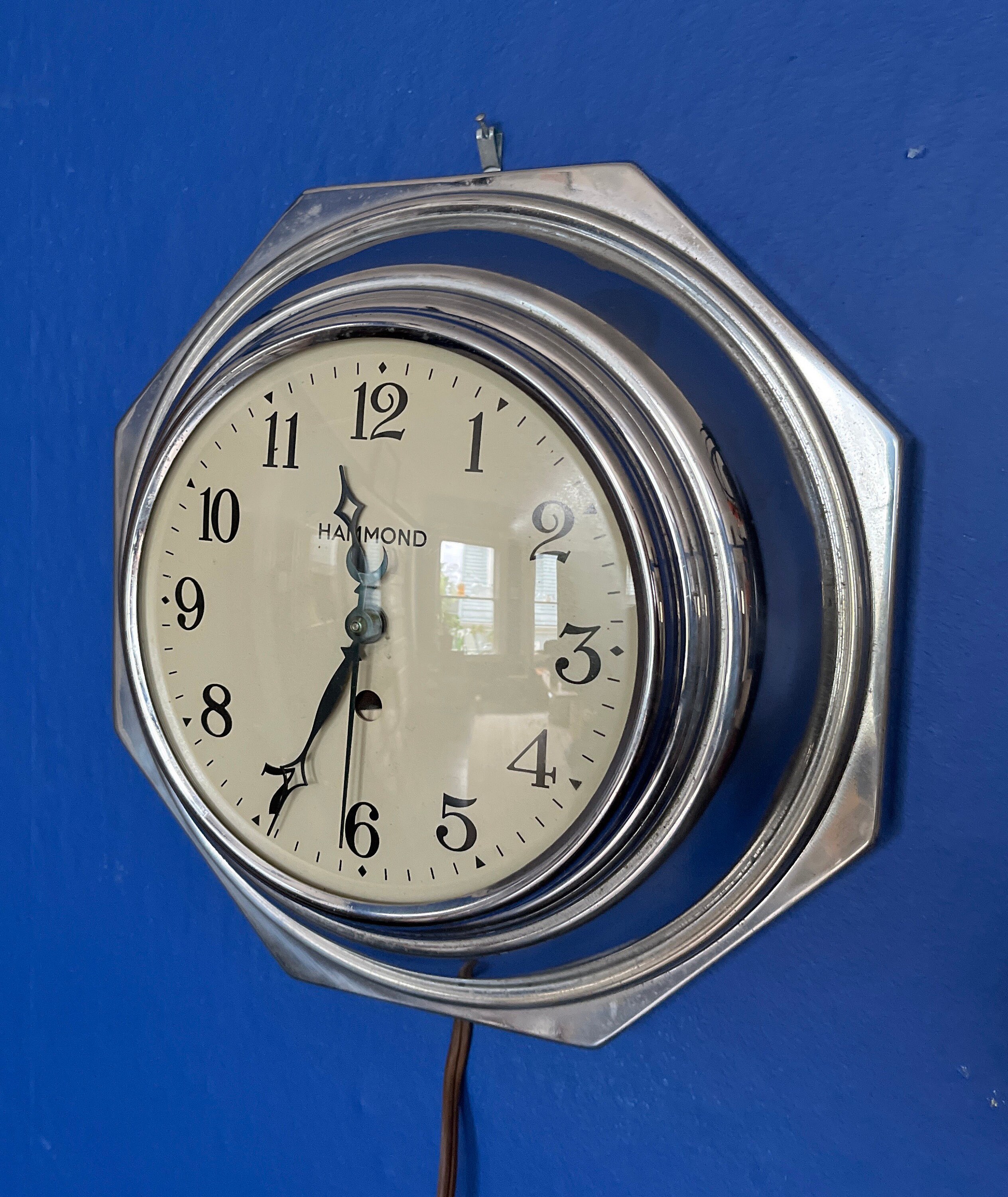 RARE Vintage Hammond Wall Clock Octagonal Metal Spinning | Etsy