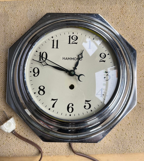 RARE Vintage Hammond Wall Clock Octagonal Metal Spinning | Etsy