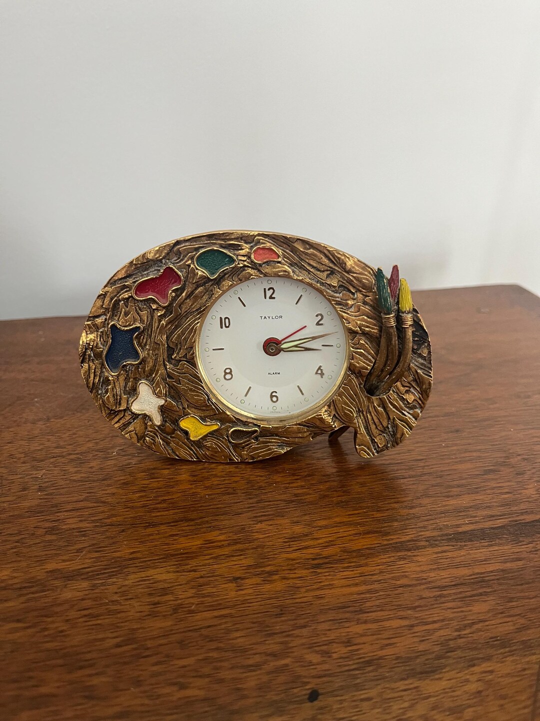 Paint Pallet Alarm Clock Vintage Gold Taylor Artist Clock - Etsy