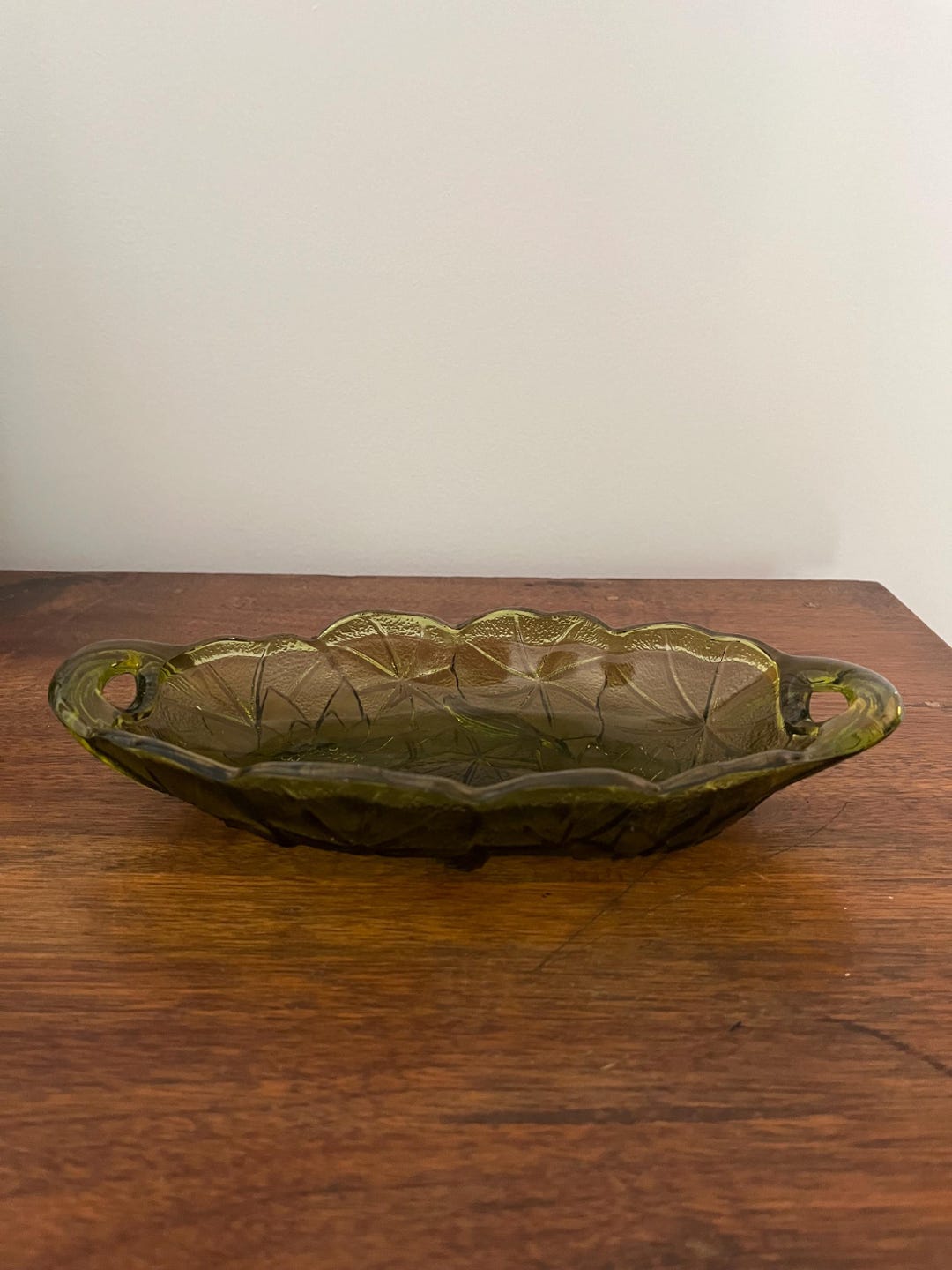 Indiana Glass Avacado Green Candy Nut Dish Vintage - Etsy