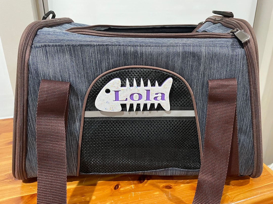 Personalized Fish Bone Name Plate for Soft Pet Carrier (cat) - Etsy