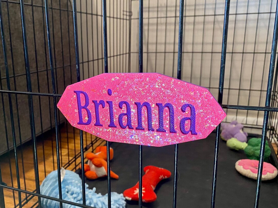 LARGE Decagon Dog Crate Kennel Name Plate Pet Tag Doghouse Personalized ...