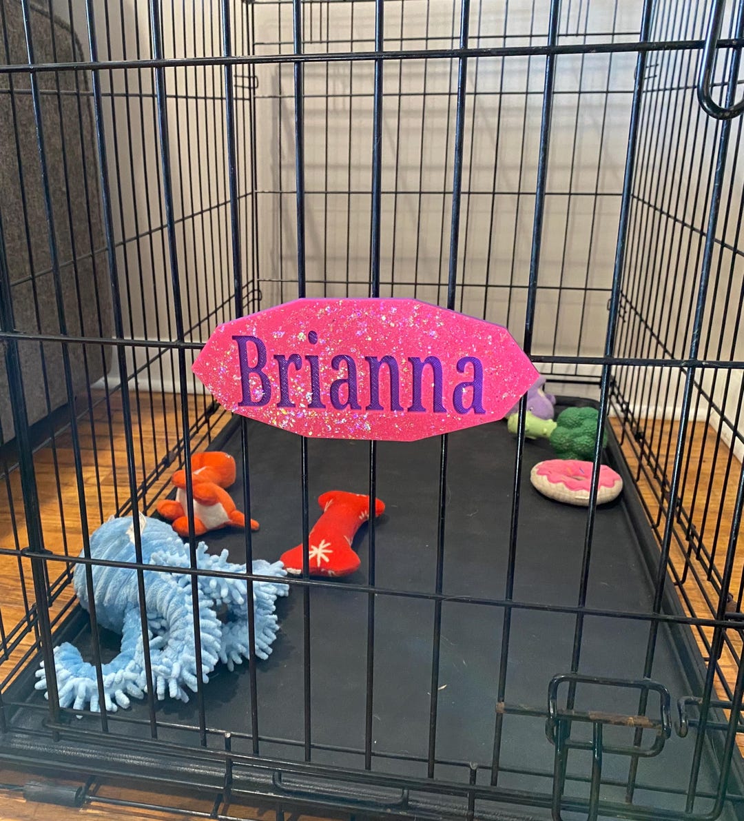 LARGE Decagon Dog Crate Kennel Name Plate Pet Tag Doghouse Personalized ...