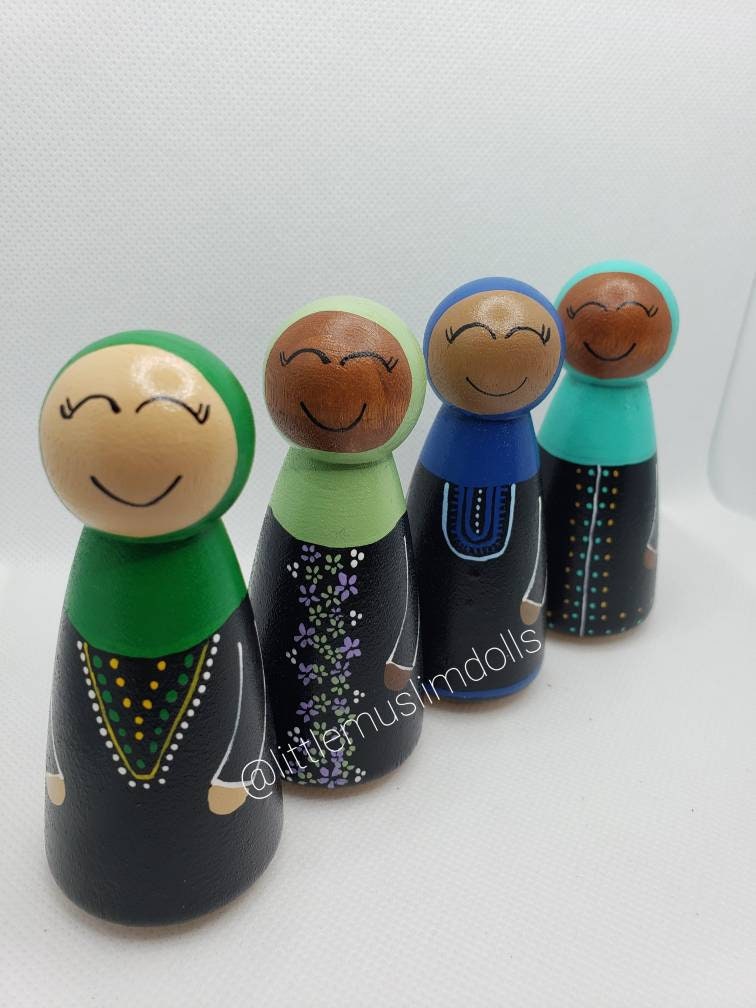 Muslim Doll / Wooden Peg Doll / Hand Painted Doll / Islamic Doll - Etsy UK