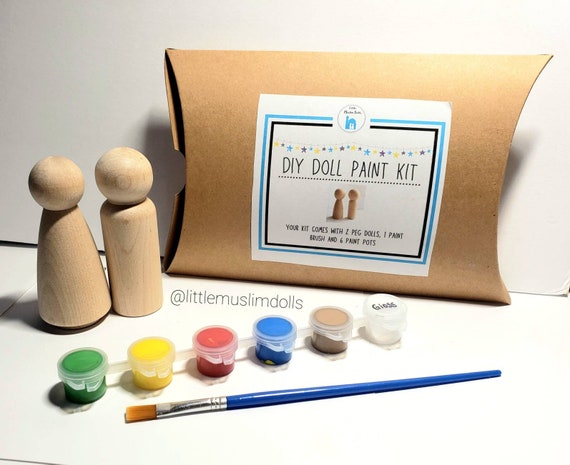 DIY Peg Doll Kit Paint it yourself Do it yourself Peg Doll | Etsy