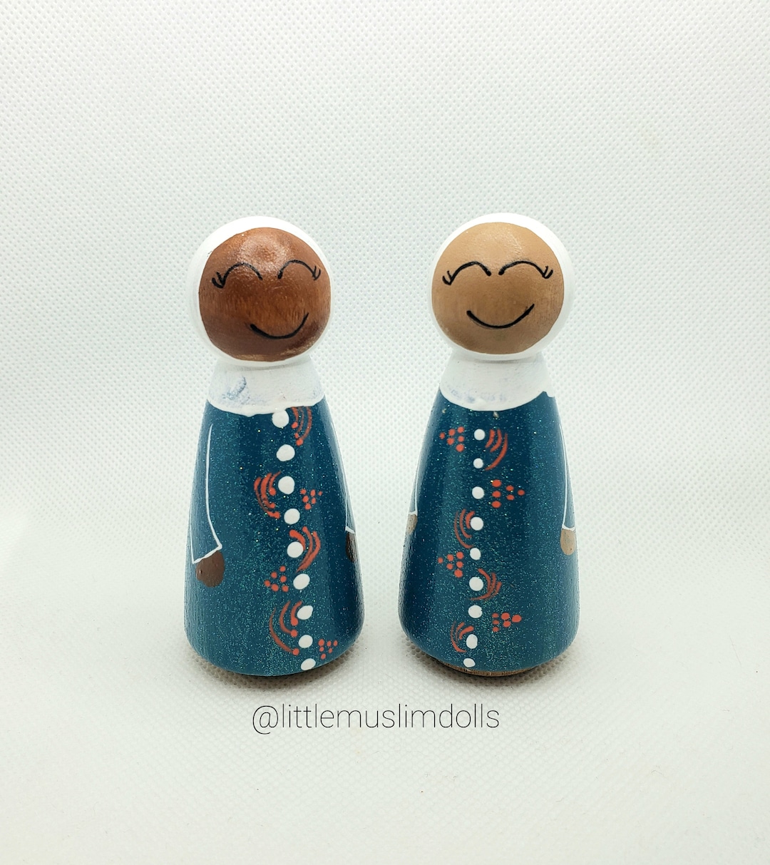 Muslim Peg Doll Sisters Custom Hand Painted Wedding Cake Topper Islamic ...