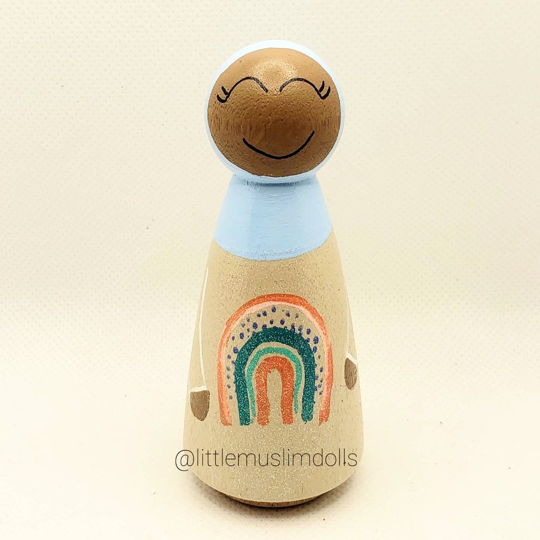 Muslim Peg Doll Abaya Hijab Niqab Arabic Eid Ramadan Rainbow Hippie ...