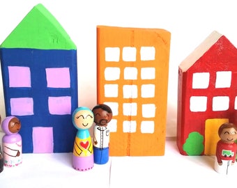 Wooden City Blocks - Etsy