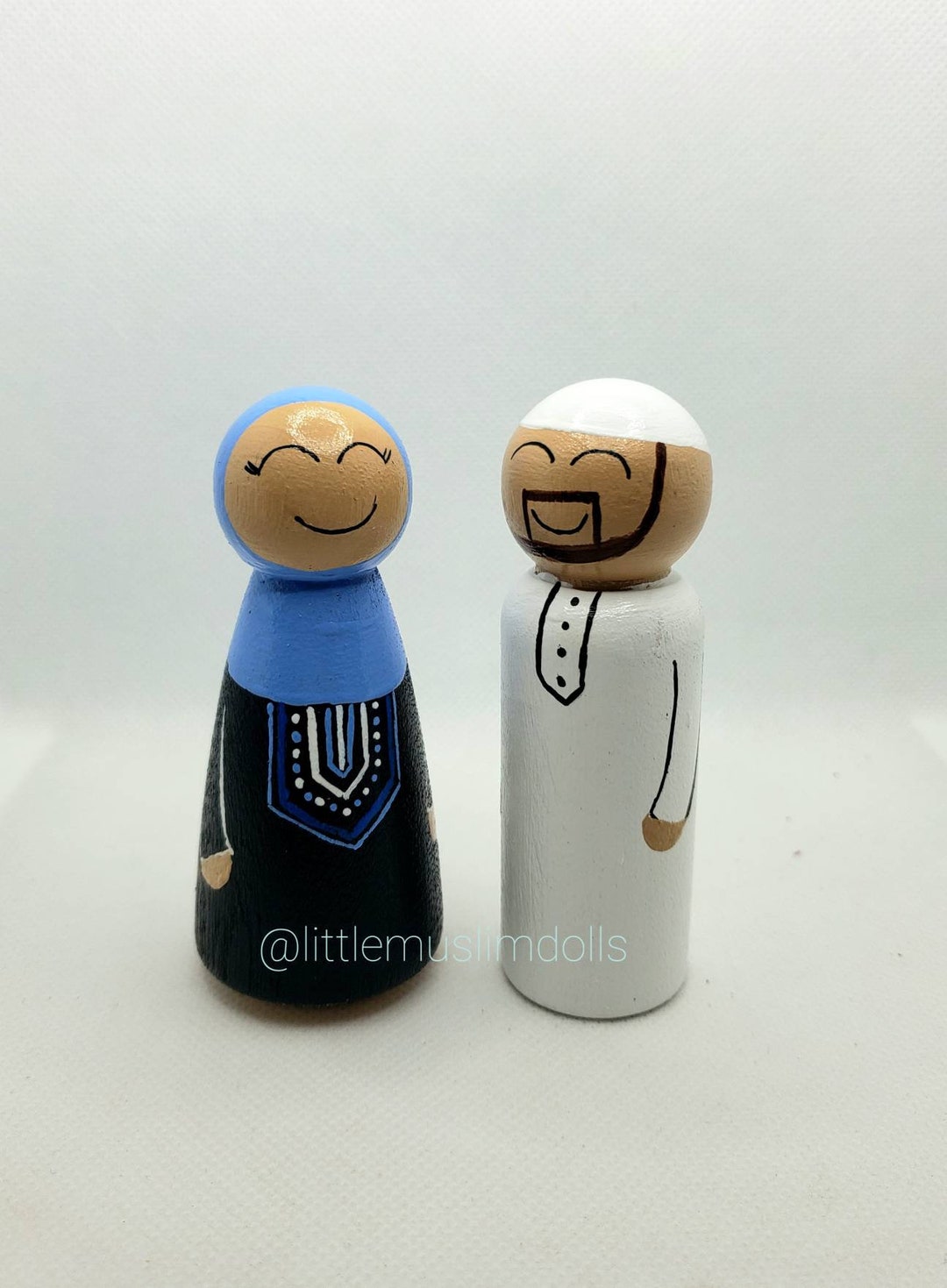 Muslim Peg Doll Wedding Cake Topper Islamic Arabic Hijab Couple - Etsy