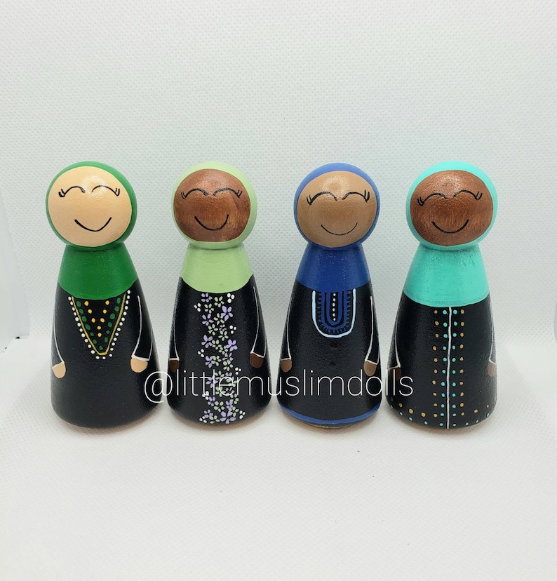Muslim Doll / Wooden Peg Doll / Hand Painted Doll / Islamic - Etsy