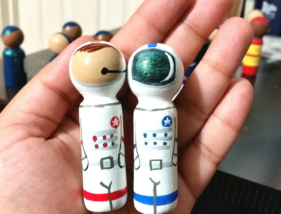 Astronaut Peg Doll Spaceman Outerspace Outer Space Rocket Ship - Etsy