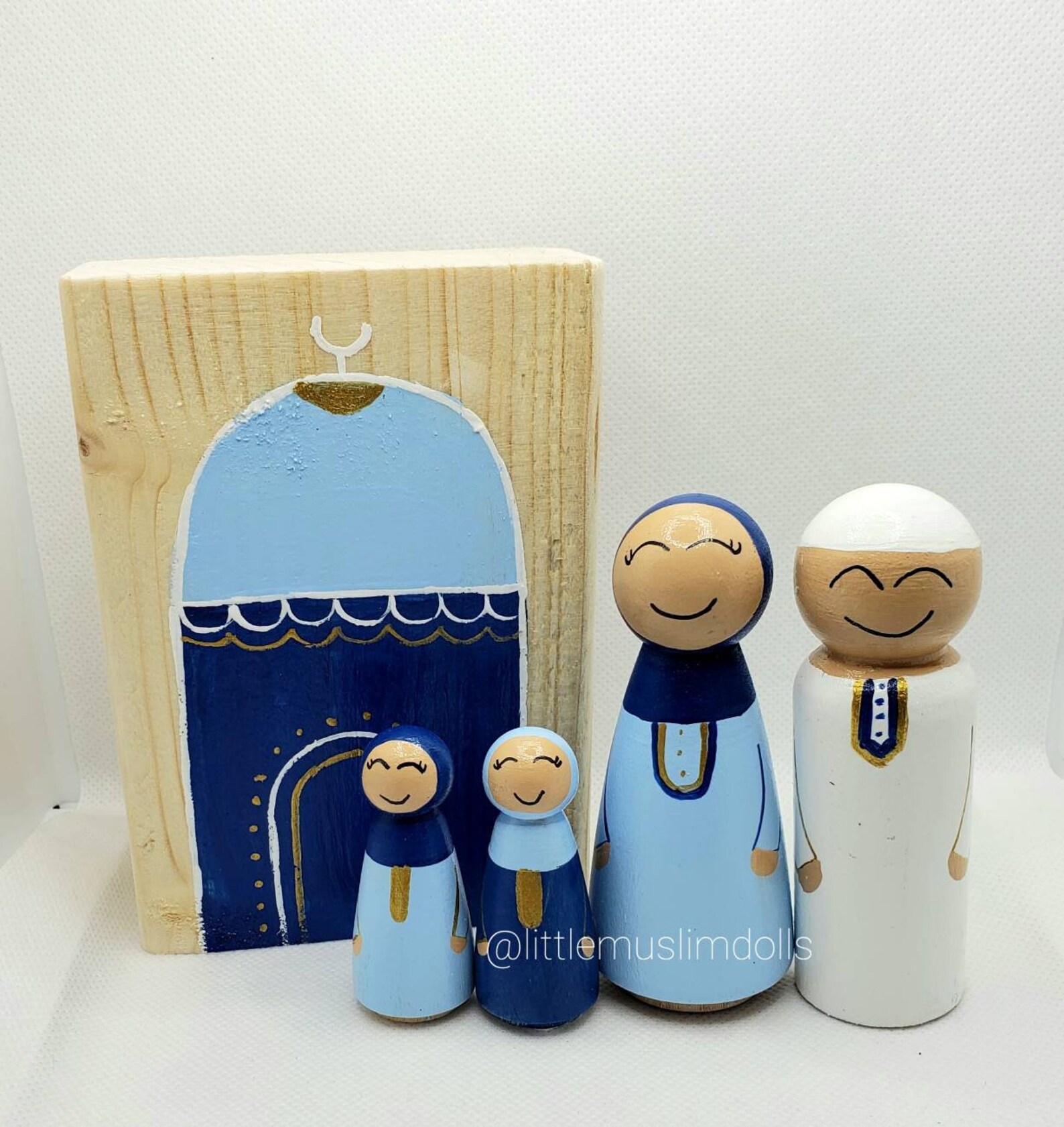 Masjid Block Muslim Peg Doll Color Wood Masjid Mosque Ramadan Decor ...