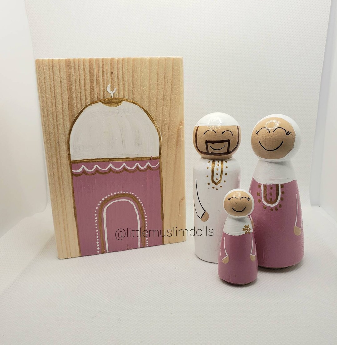 Masjid Block Muslim Peg Doll Color Wood Masjid Mosque Ramadan Decor ...