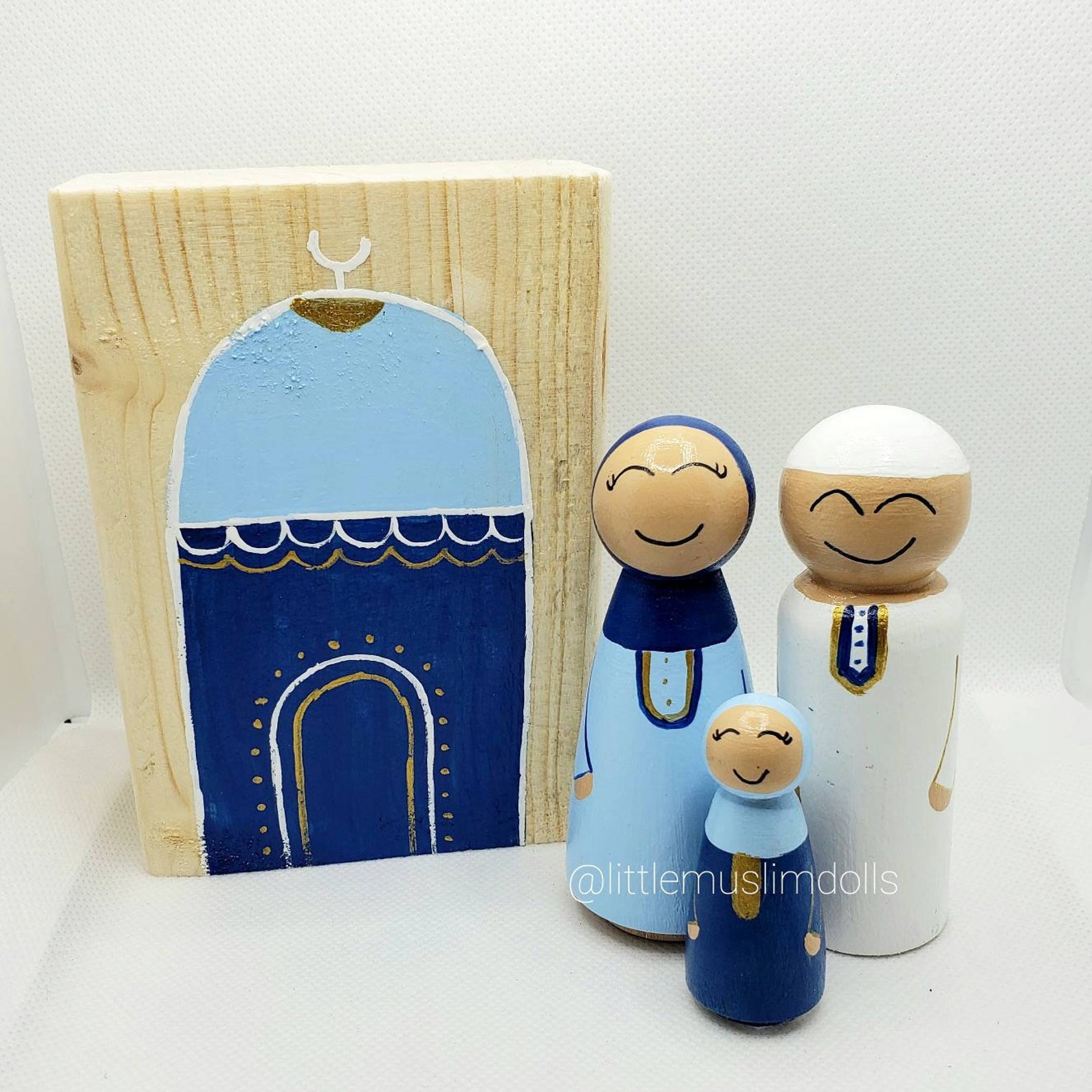 Masjid Block Muslim Peg Doll Color Wood Masjid Mosque Ramadan Decor ...