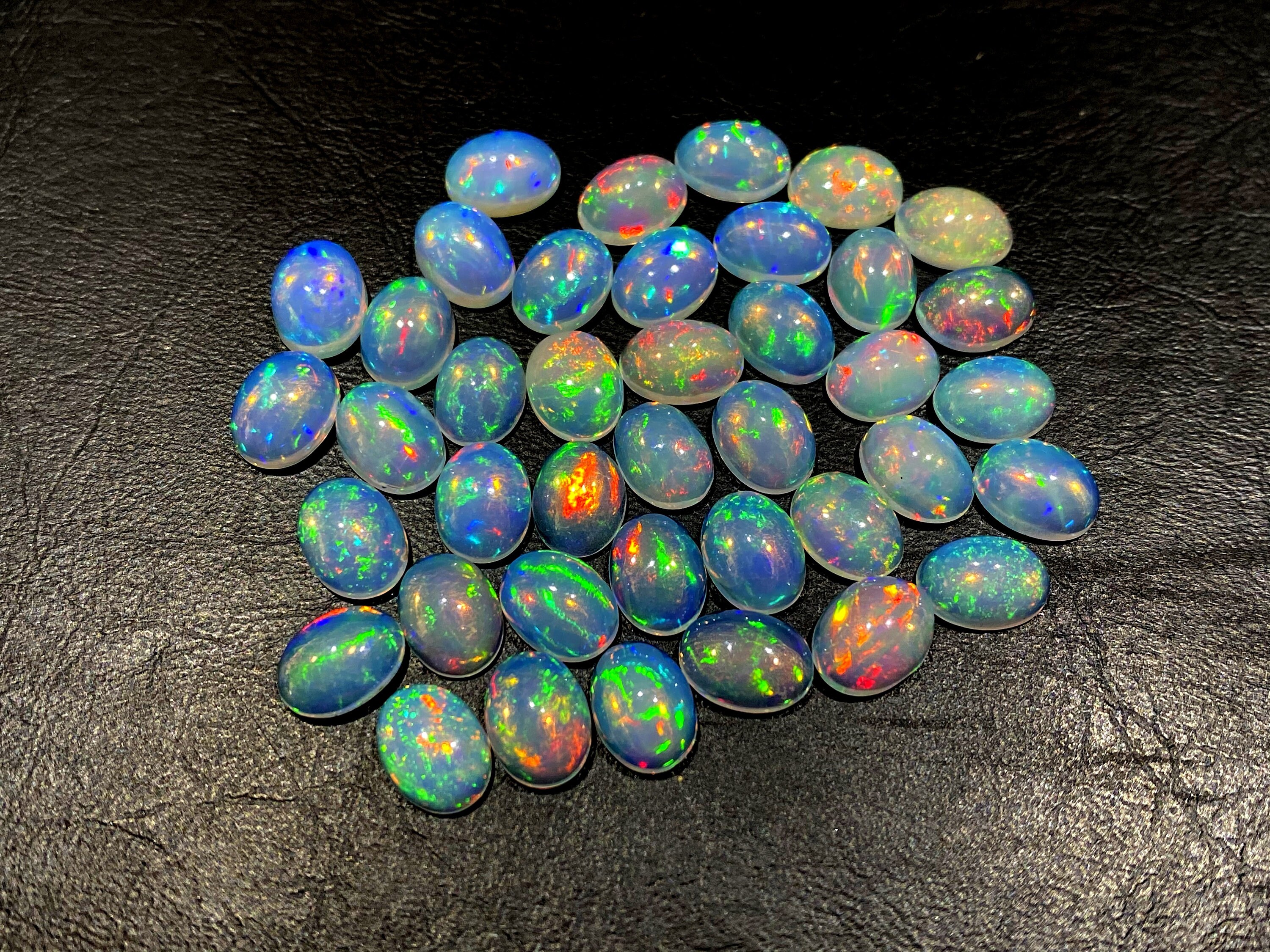 Fire Opals Cabochon Ethiopian Opal 4x6 MM Oval Cabochons AAA Quality Natural Wello Opal Cabs ...