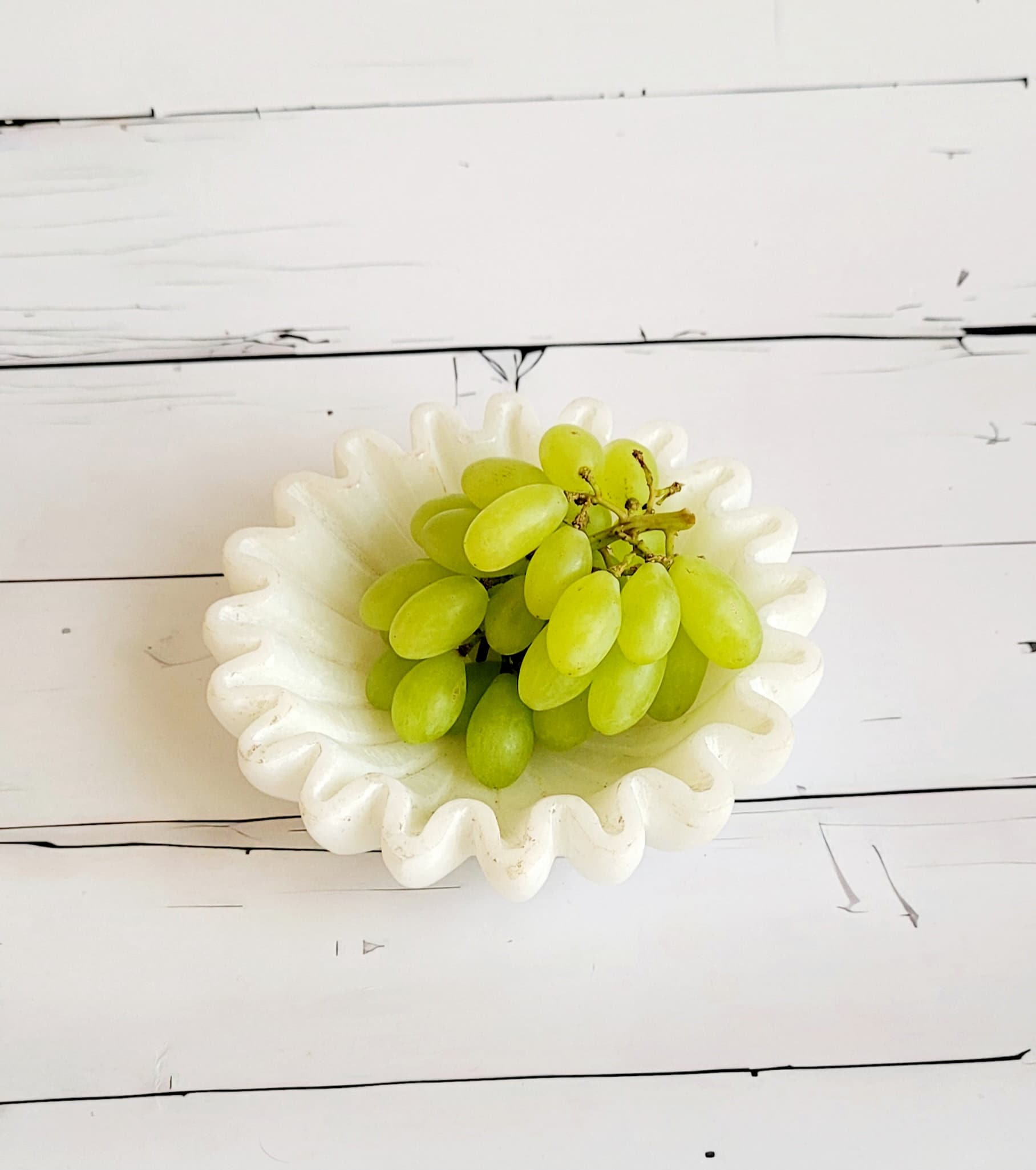 Decorative Marble Ruffle Bowl, Marble Fruit Bowl, Stone Urli, Scallop ...