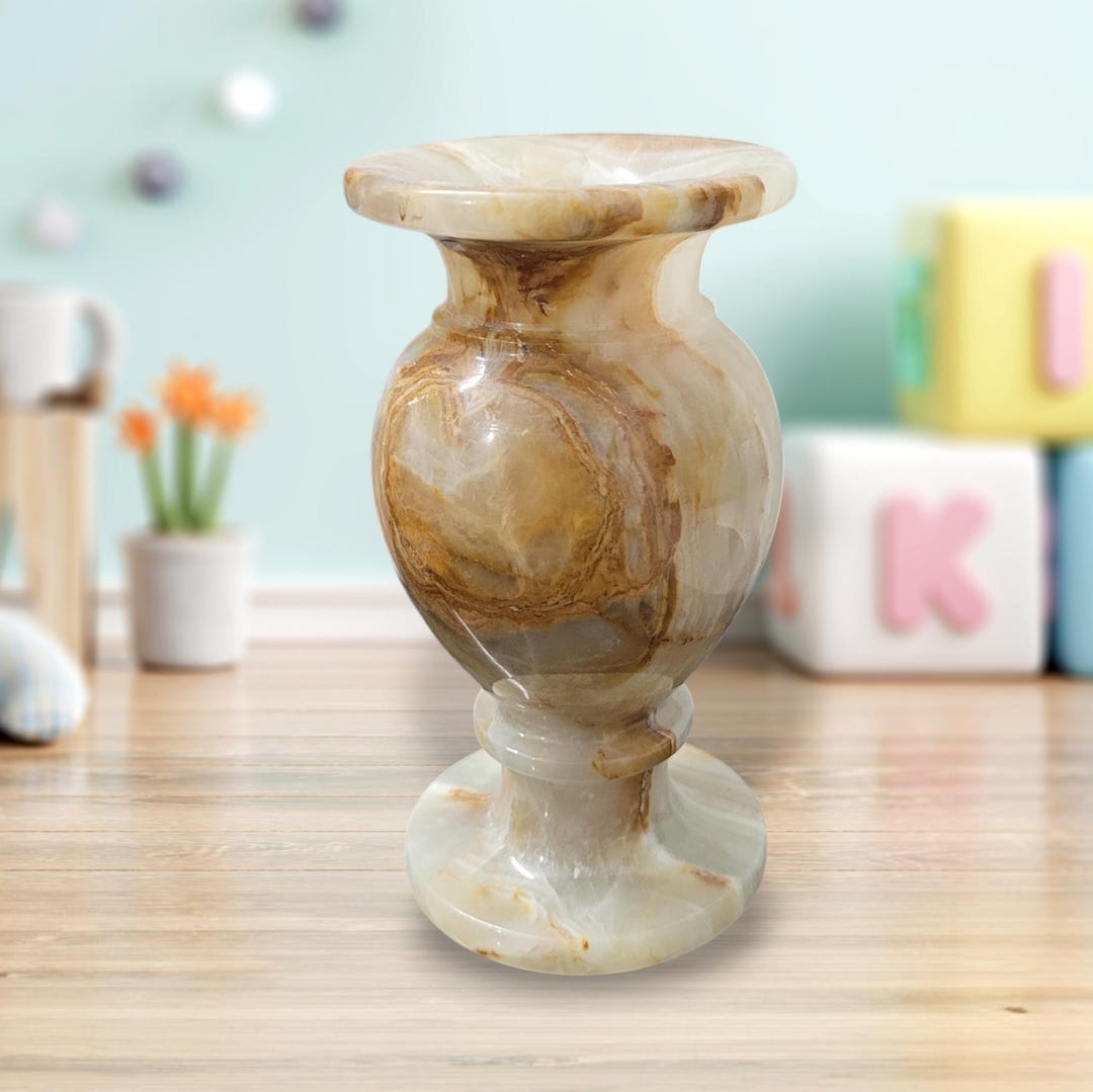 Onyx Flower Vase 14cm Handmade Marble Flower Vase Unique Decor ...