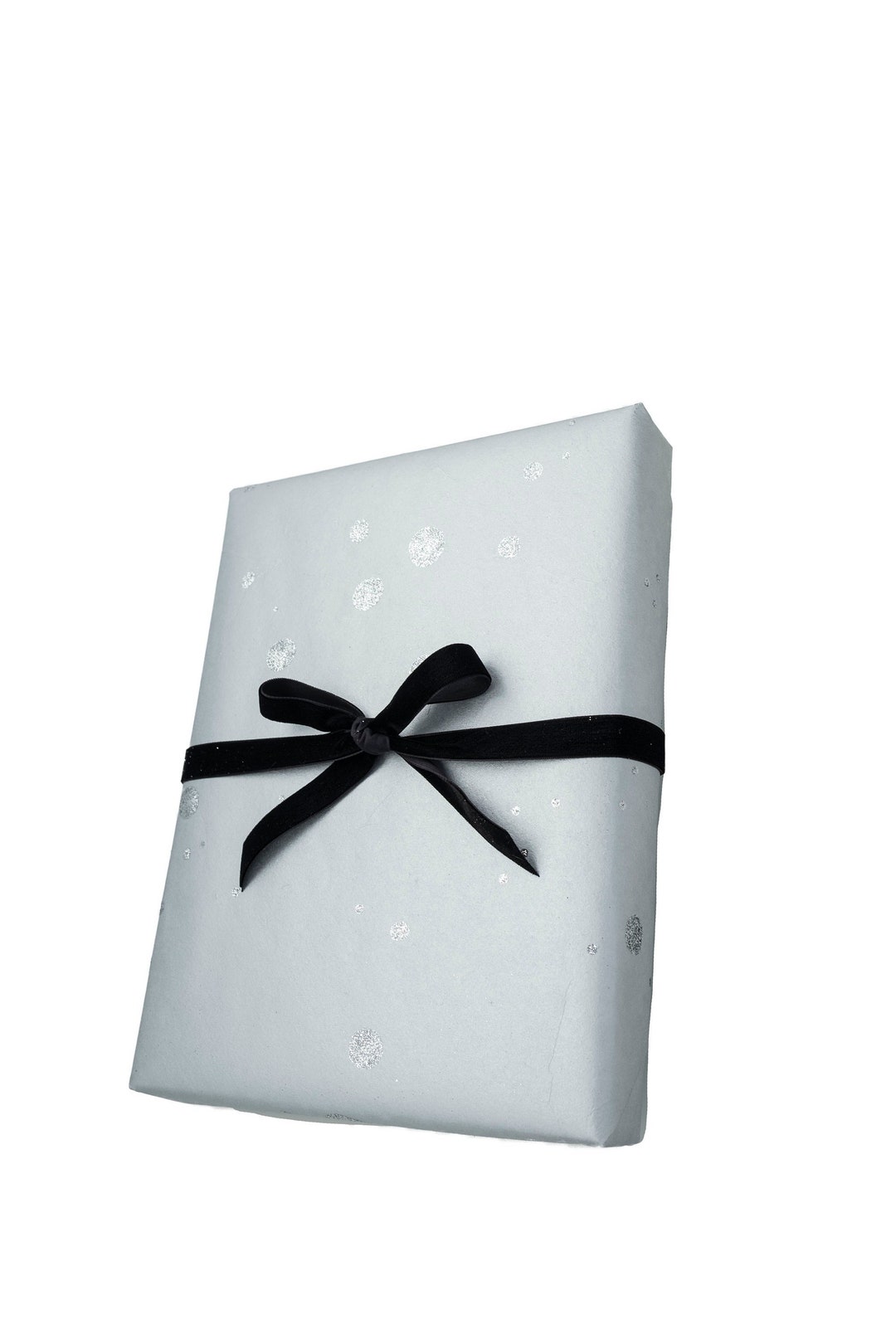 Set of 3 Ecofriendly Gift Wrap Metallic Silver Sparkle Dot Wrapping ...