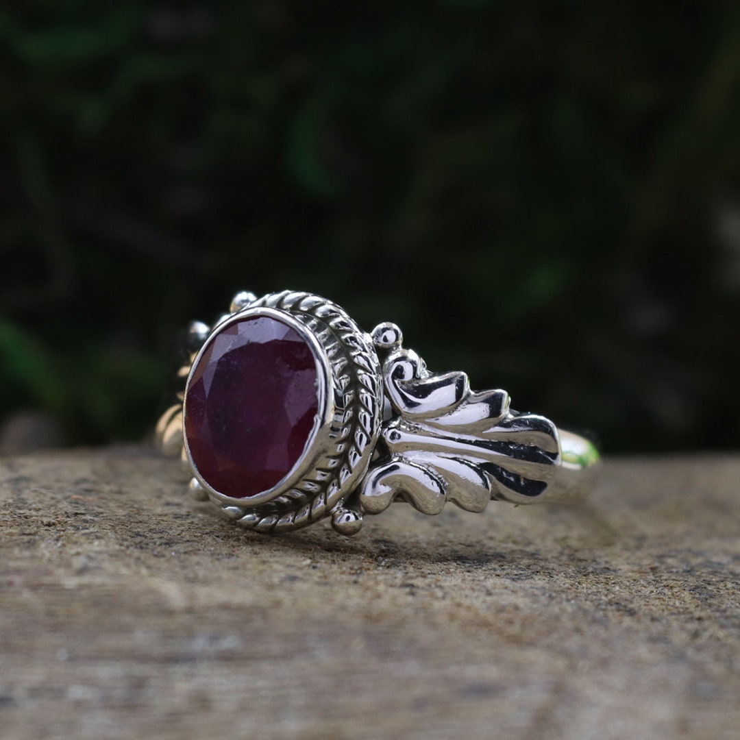 Natural Ruby Gemstone Ring Ruby Ring Unique Ruby Ring - Etsy