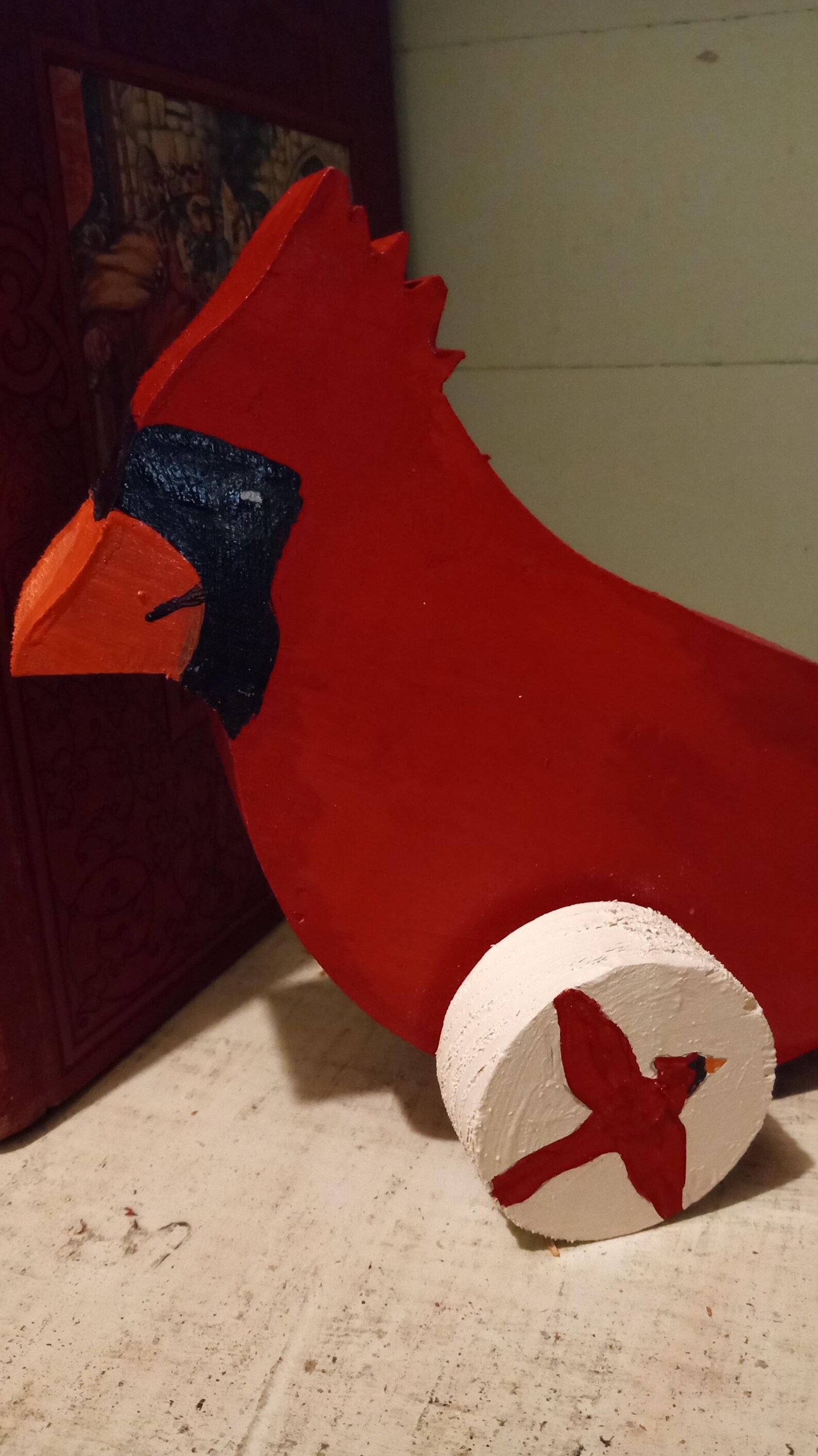 Push Toy Made From Wood, Cardinal, Red Bird - Etsy