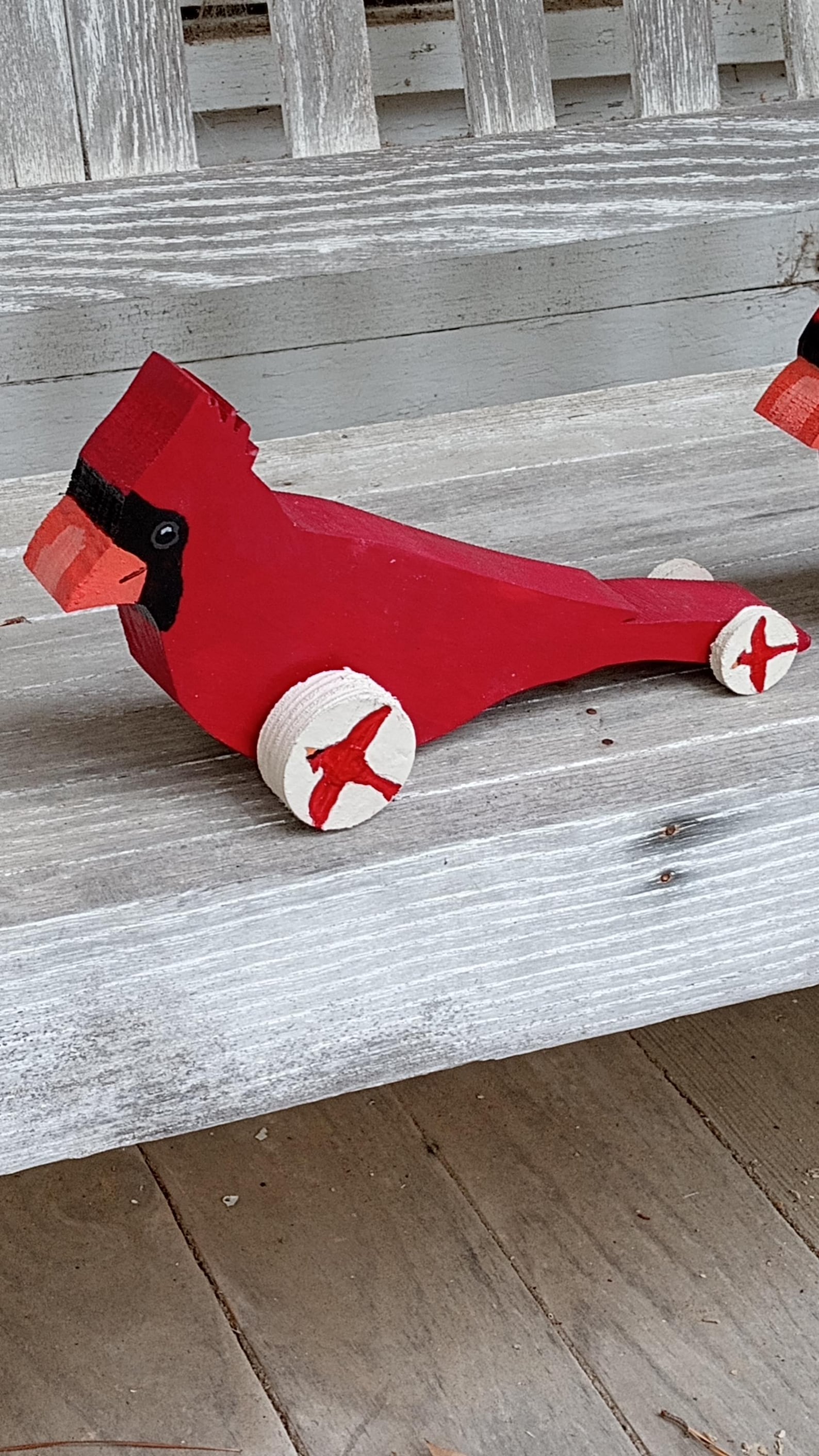 Push Toy Made From Wood, Cardinal, Red Bird - Etsy